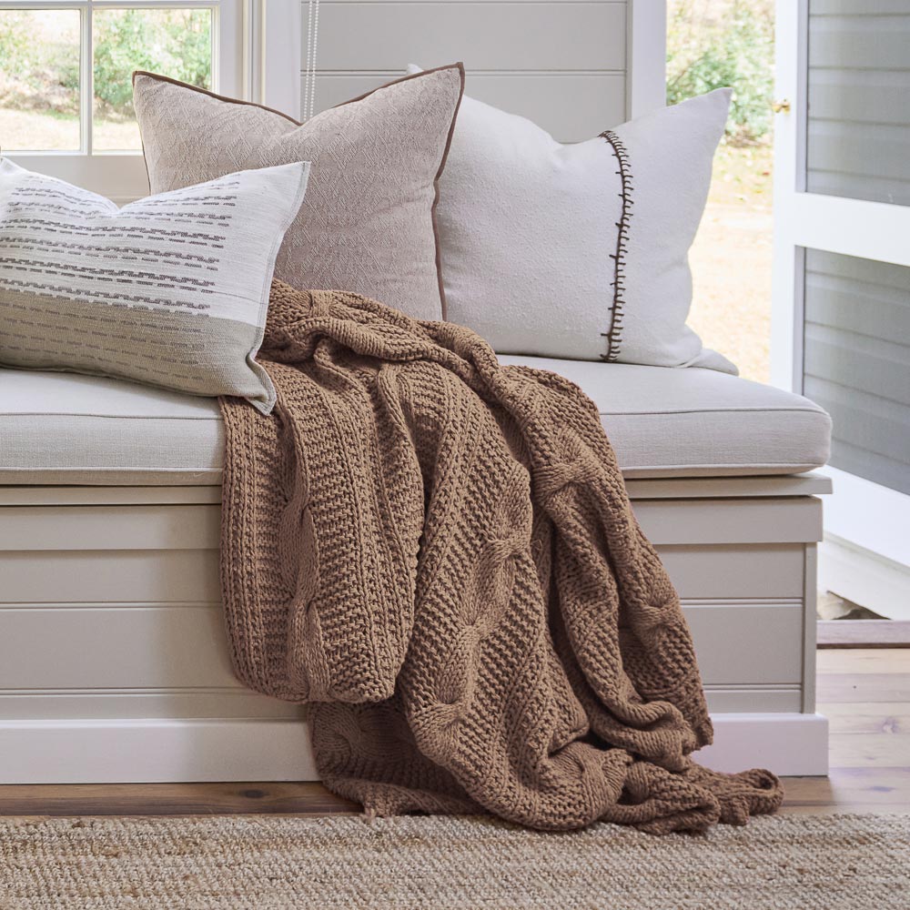 Heirloom Hand Knitted Throw - Clay – Tutto Bello
