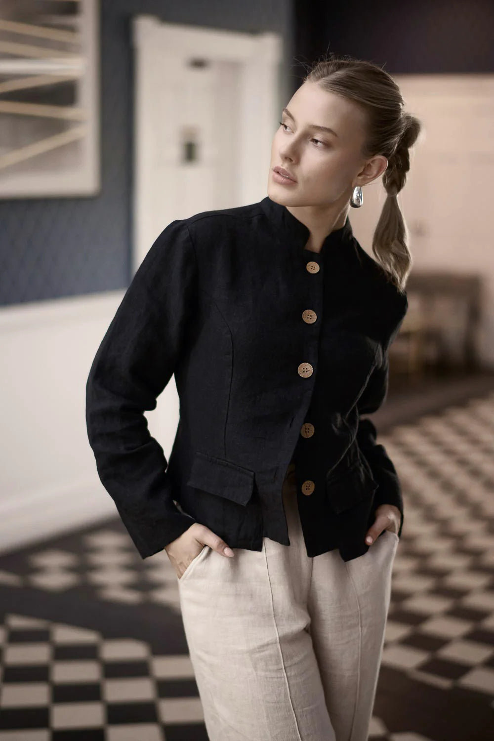 Benny Linen Jacket - Black – Tutto Bello