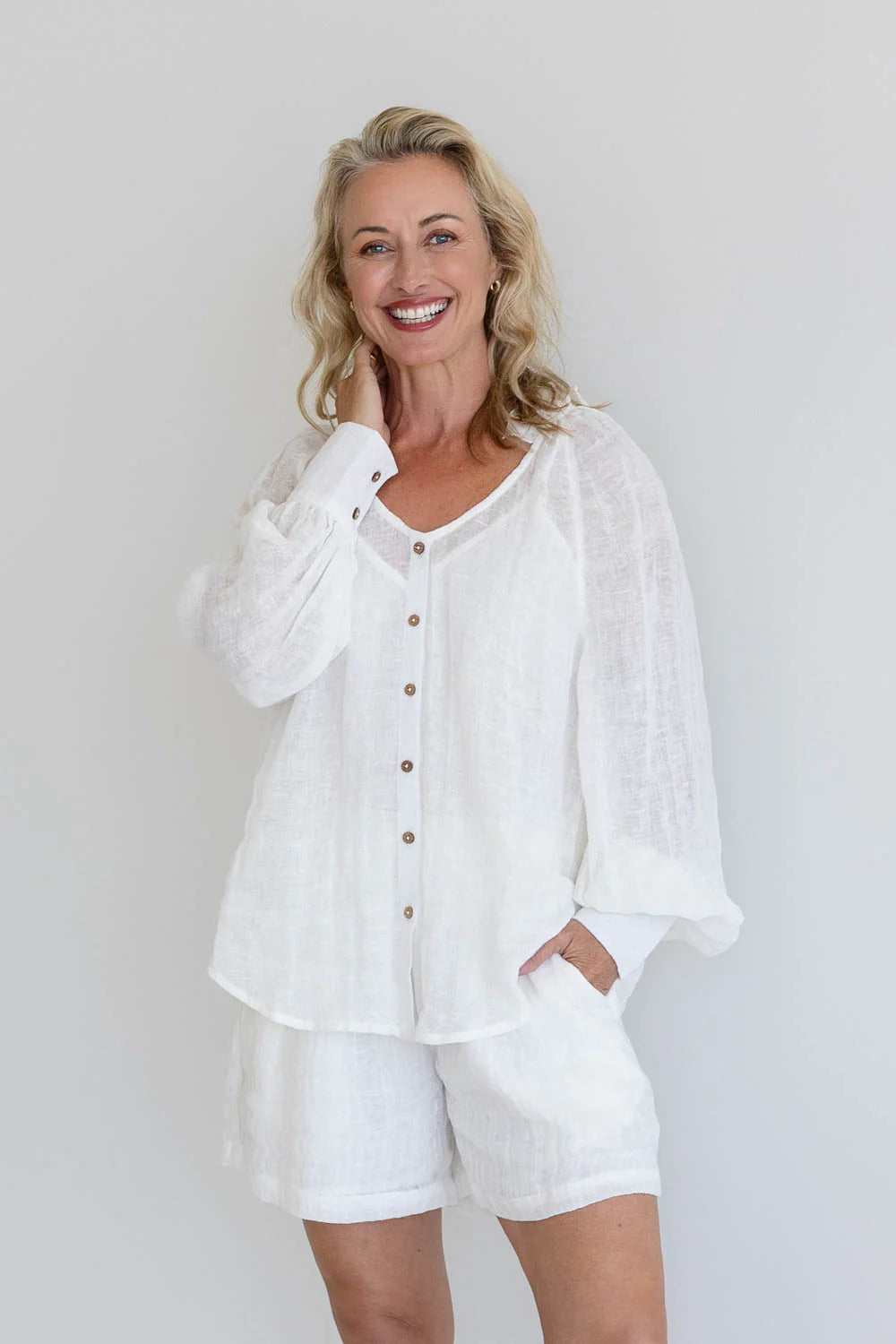 Mika Linen Blouse - Off White – Tutto Bello