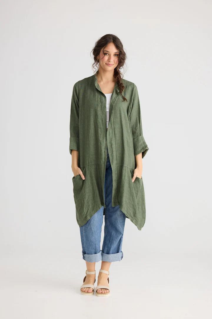 Harper Lee Linen jacket - Khaki – Tutto Bello
