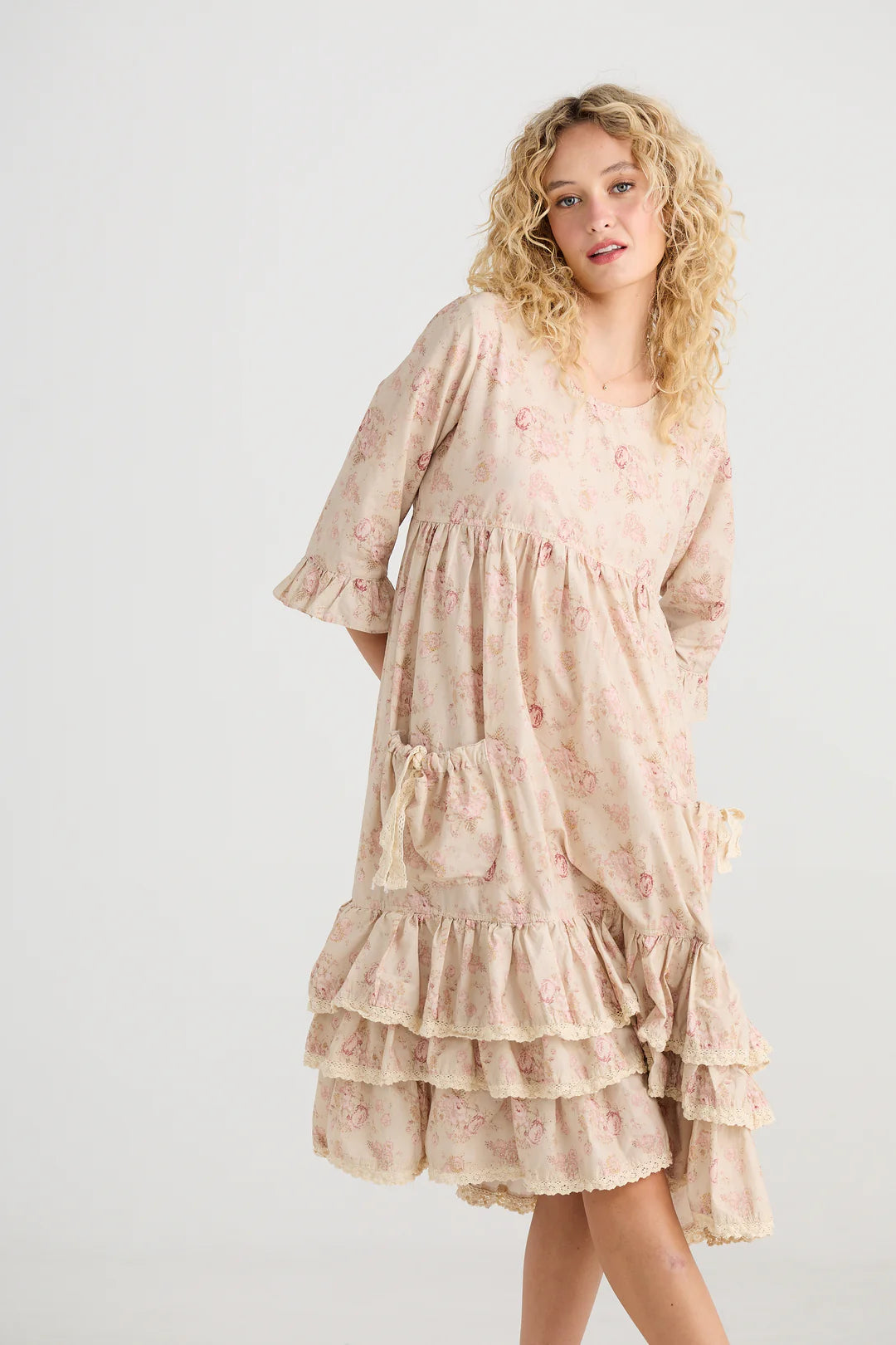 Cymbeline Ruffled Dress - Faded Rose – Tutto Bello