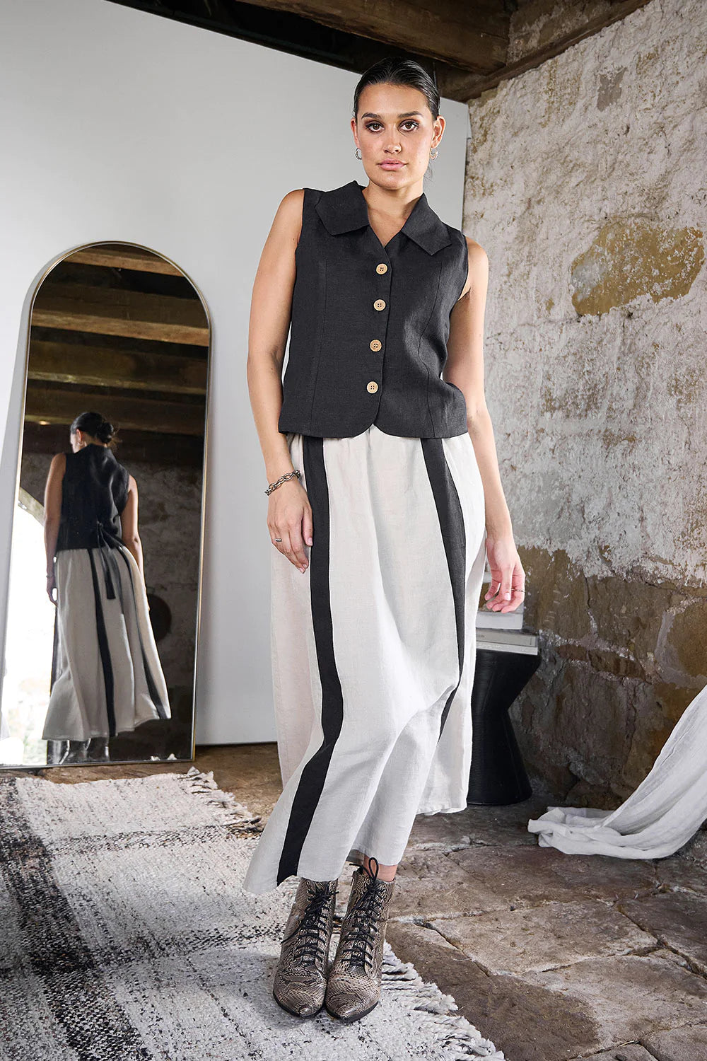 Macro Linen Skirt - Natural – Tutto Bello